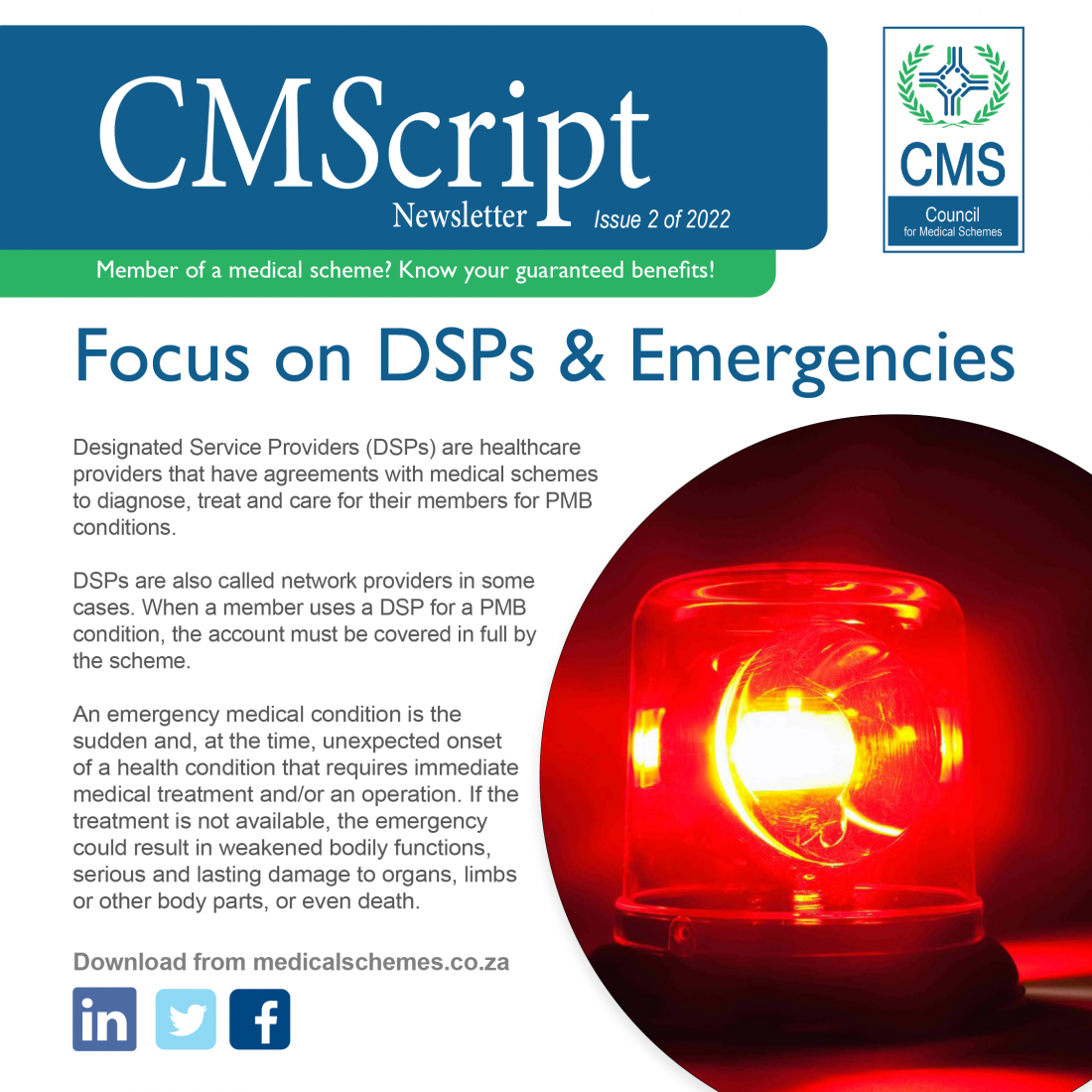 CMScript 2 of 2022: Focus on DSPs & Emergencies | Council for Medical ...
